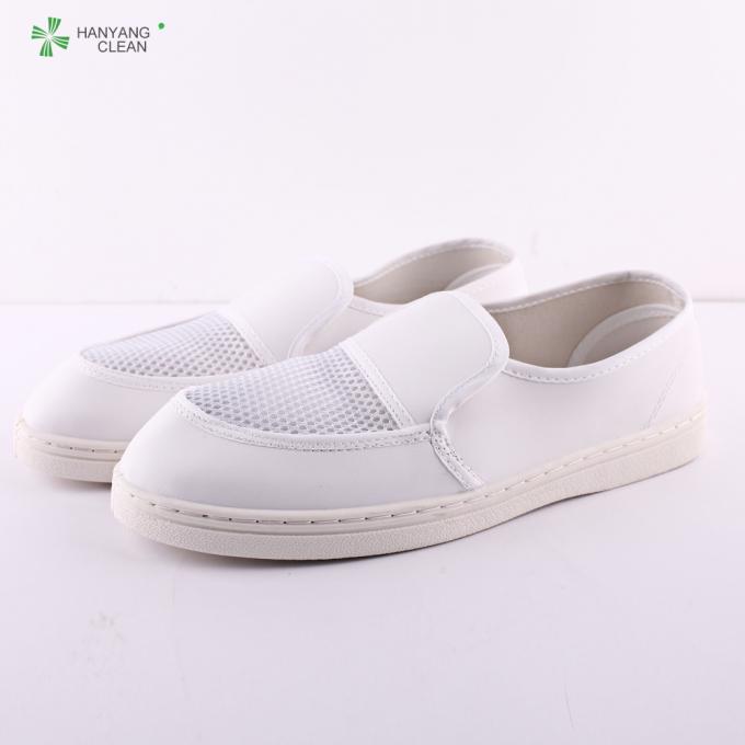 Cleanroom White breathable PVC outsole antistatic working shoe esd mesh ...