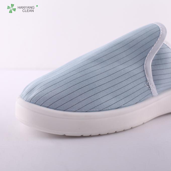 Food factory cleanroom stripe canvas PVC outsole shoe esd antistatic ...