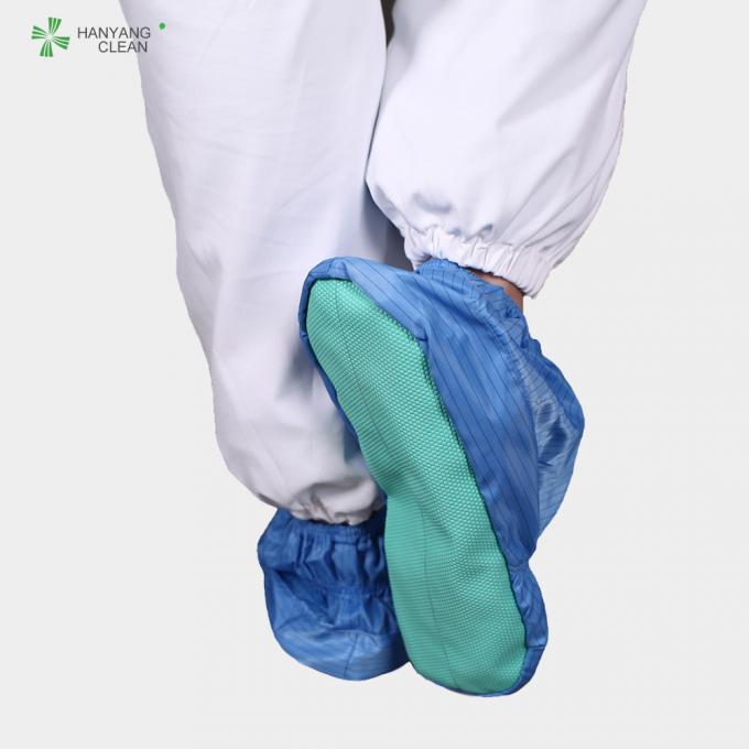 Medical clean room reusable and washable blue stripe shoes soft sole ...