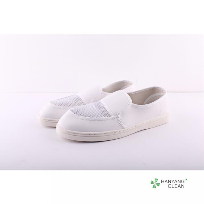 Cleanroom White breathable PVC sole anti slip antistatic leather lab ...