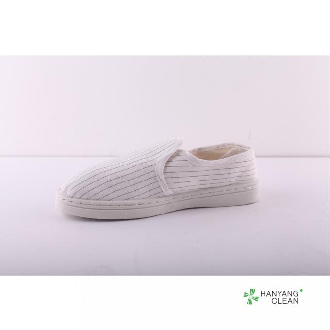 Electronics factory cleanroom stripe canvas PVC outsole shoe breathable ...