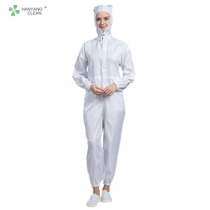 Anti Static ESD Cleanroom Overall Connect With Hood Dust Free Coverall
