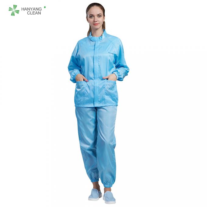 Blue Lightweight Polyster ESD Anti Static Jacket Ant Pants For ...