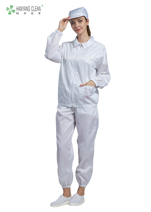 Anti Static ESD Cleanroom white color Jacket and pants with Straight ...