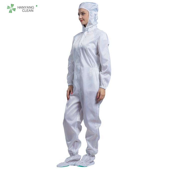White Protective Coverall Suit Esd Protective Clothing For ESD Work Shop