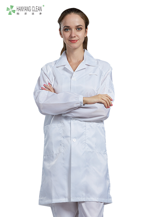 Cleanroom resuable Anti static ESD smock Labcoat dark blue with ...