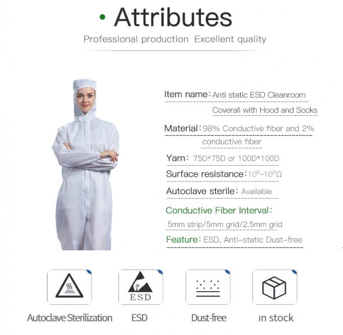 Reusable ESD Anti Static Garments Gown For SMT Workshop