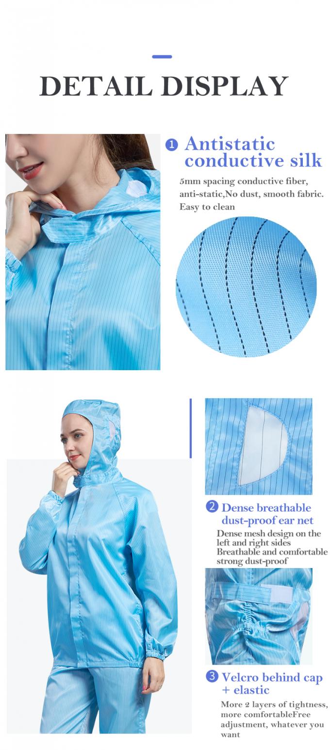 Custom Waterproof Overall Cleanroom Jacket Suit Hooded Anti Static Esd ...