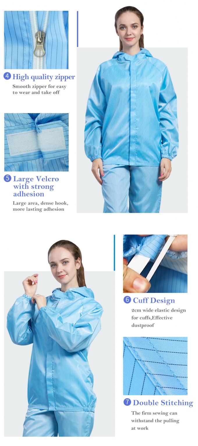 Custom Waterproof Overall Cleanroom Jacket Suit Hooded Anti Static Esd ...