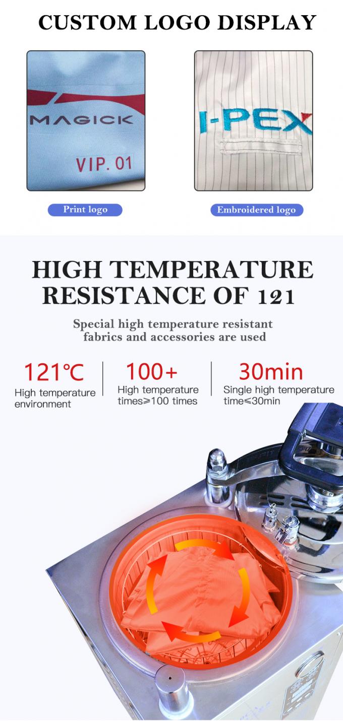 Antistatic Dust Free Clean Room Garments Hooded ESD Jumpsuit Coverall