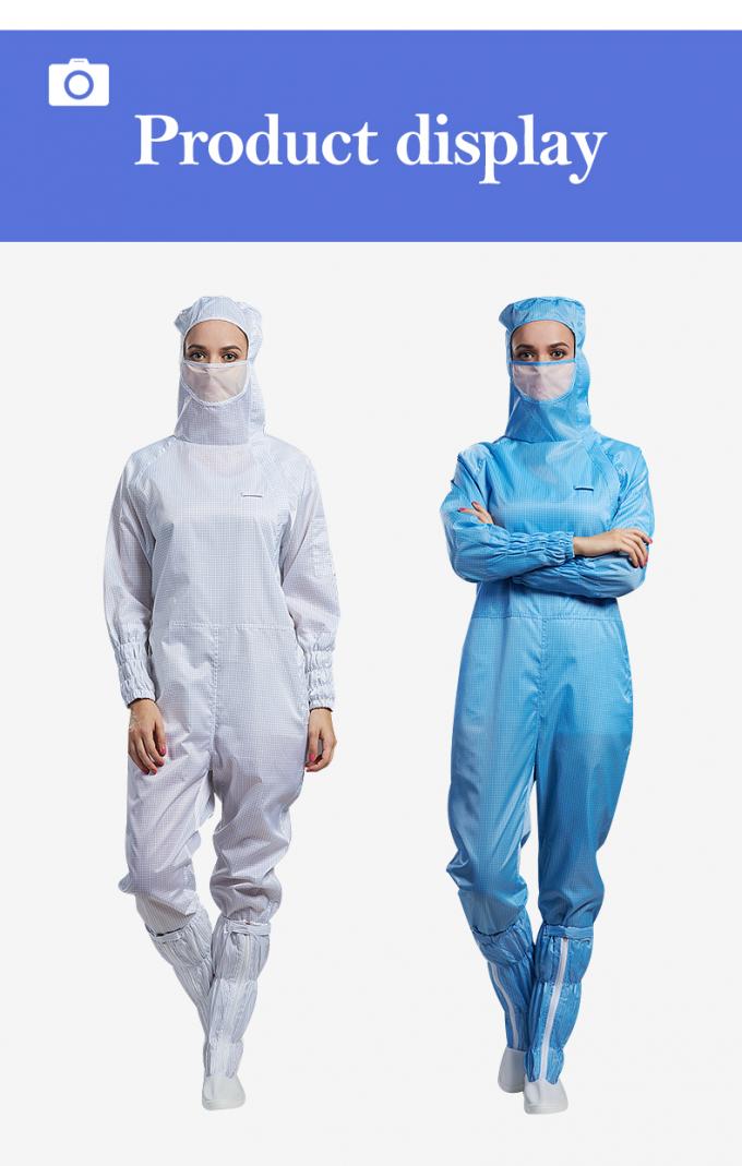 Antistatic Dust Free Clean Room Garments Hooded ESD Jumpsuit Coverall