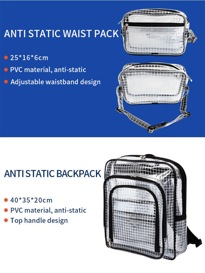Dustproof Anti Static Cleanroom Pocket PVC Material ESD Bag