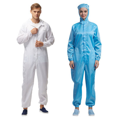 Reusable Lint Free Zipper Antistatic Esd Coverall Garment Dustproof For ...