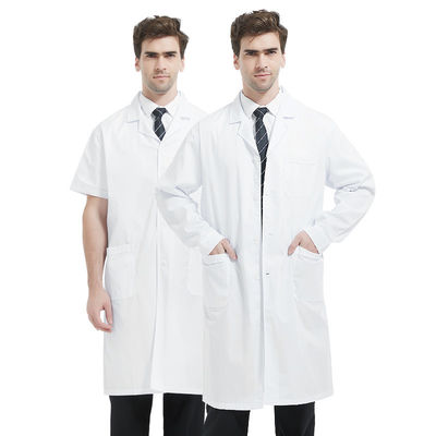Customizable Logo Long Sleeve Smock Doctor Pharmacy Uniform White