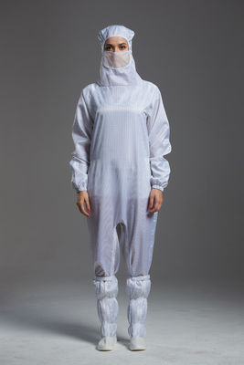 ESD Antistatic Cleanroom Overall Connect With Hoods And Mask