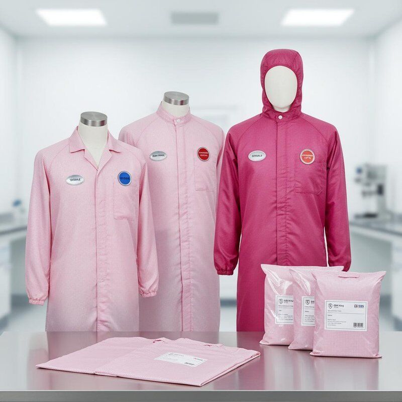 Pink Color Options Anti Static Garments Autoclavable at 121°C with ...