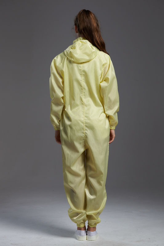 Anti static ESD sterilized dust-proof yellow coverall with hood and ...