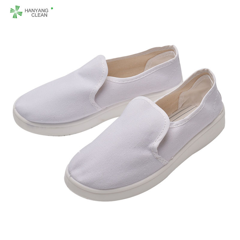 High quality antistatic white blue cleanroom lab canvas dustproof shoes ...