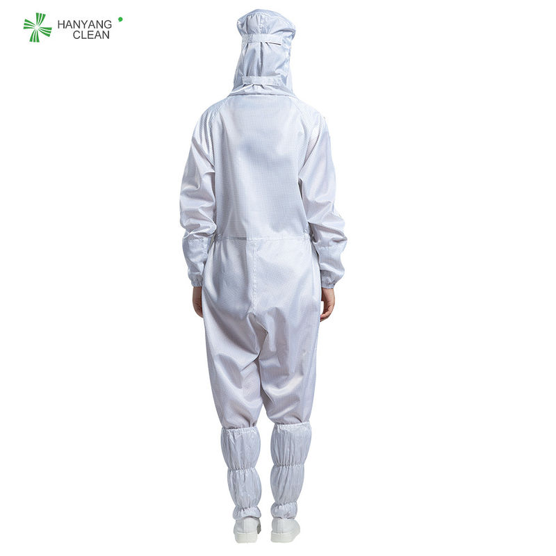 ESD Cleanroom Coverall Clean Room Garments Connect With Hoods And Shoes ...