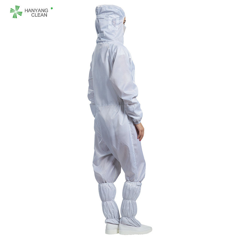 Cleanroom ESD anti-static coverall connect with hood and shoes cover ...