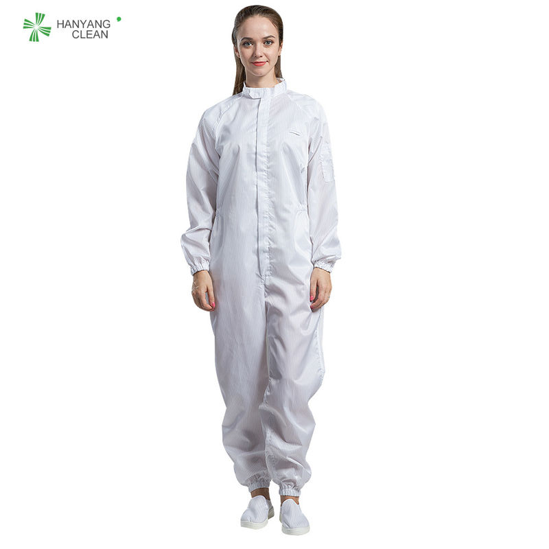 ESD Autoclavable cleanroom coverall suit with polyester and carbon ...