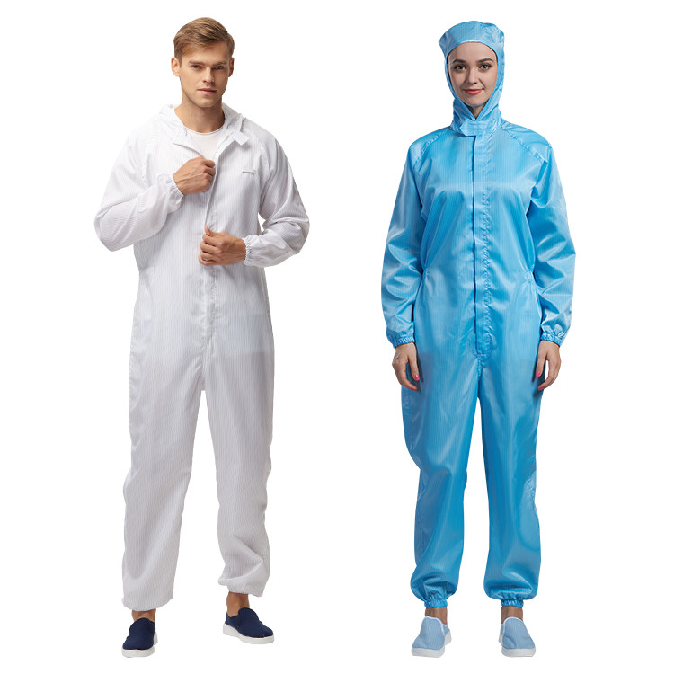 Reusable Lint Free Zipper Antistatic Esd Coverall Garment Dustproof For ...