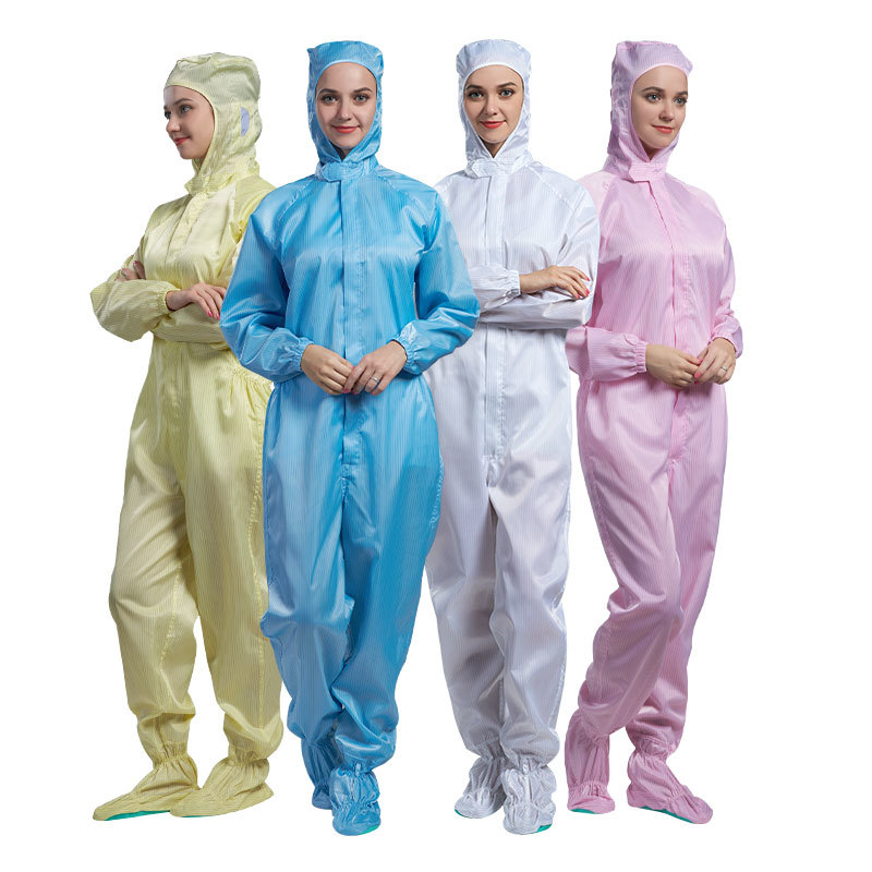ESD Cleanroom Coverall - Anti-Static, Dust-Proof, Washable