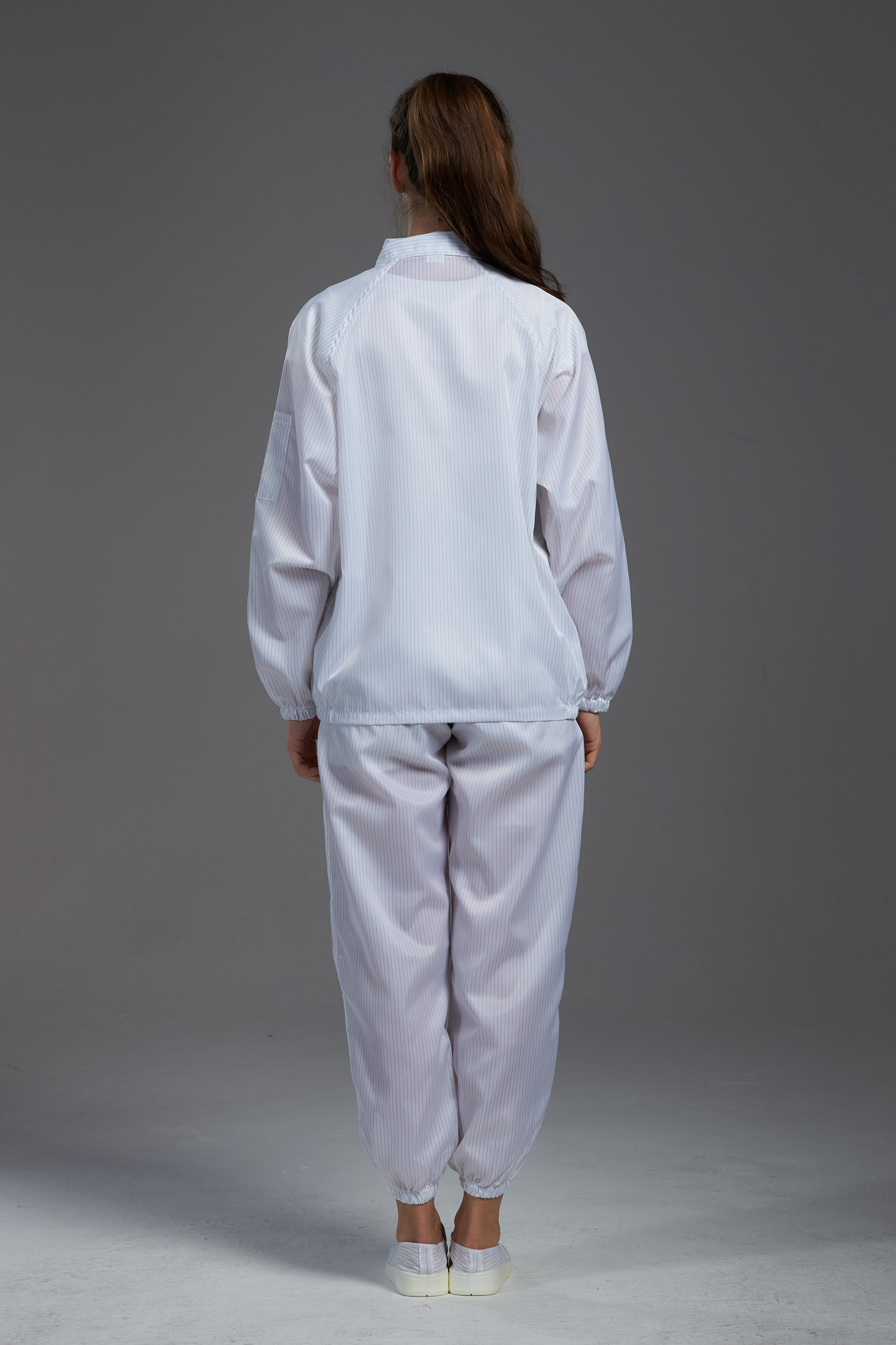 Anti Static ESD Garment Resuable Class1000 straight open zipper lapel ...