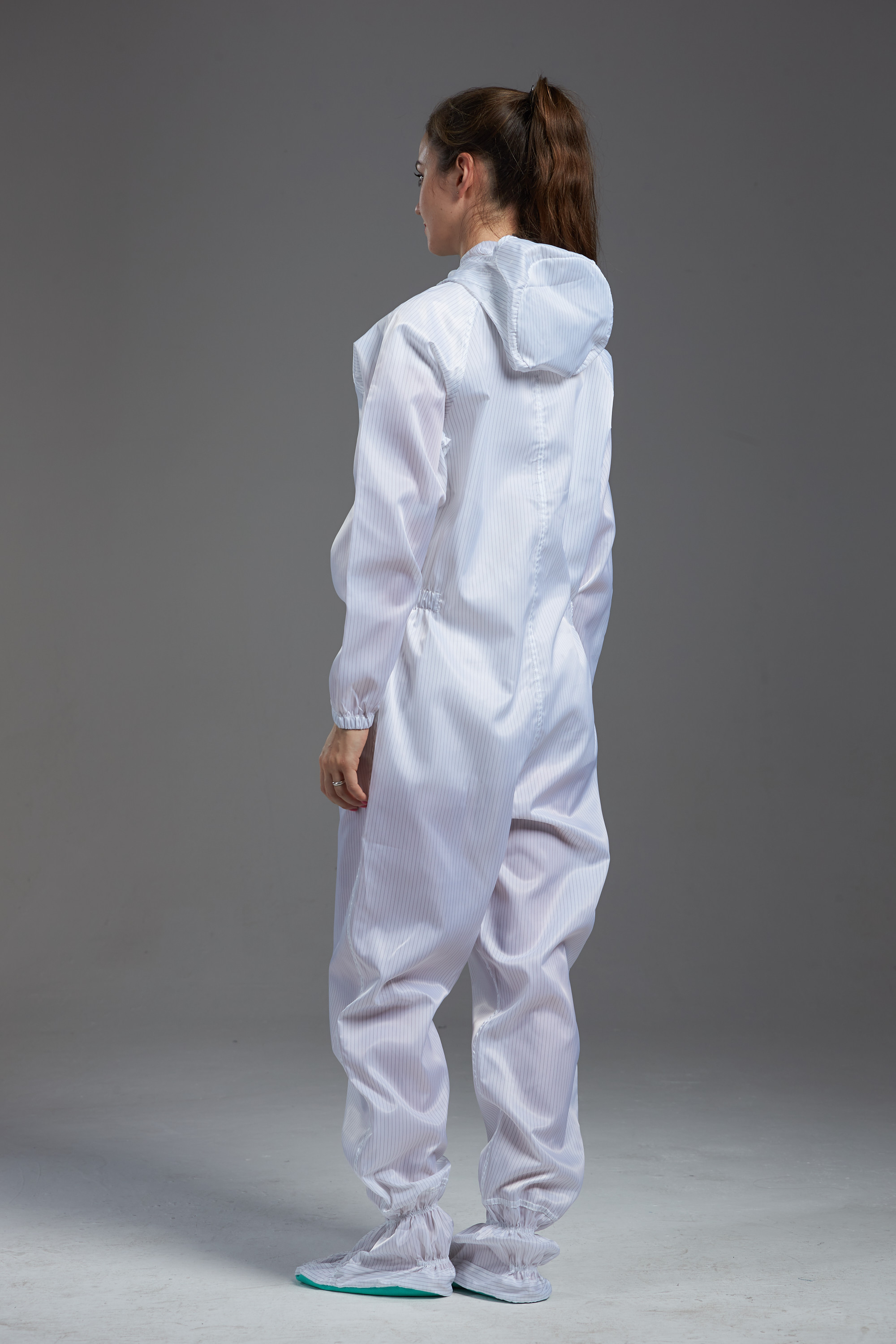 Anti Static ESD autoclavable cleanroom hooded white garment coverall ...