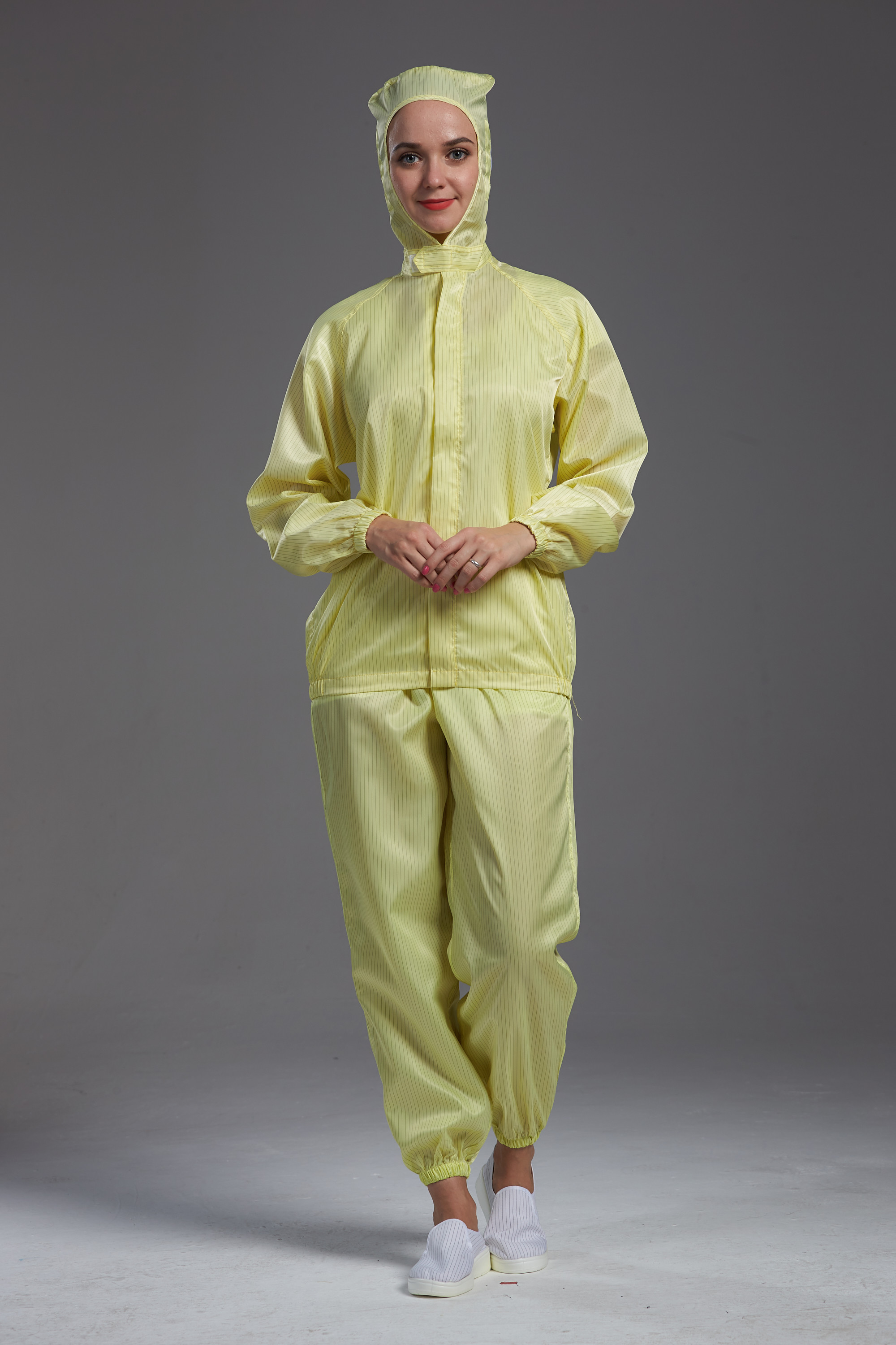 Customized Color ESD Clean Room Garments , Anti Static Workwear Clothing