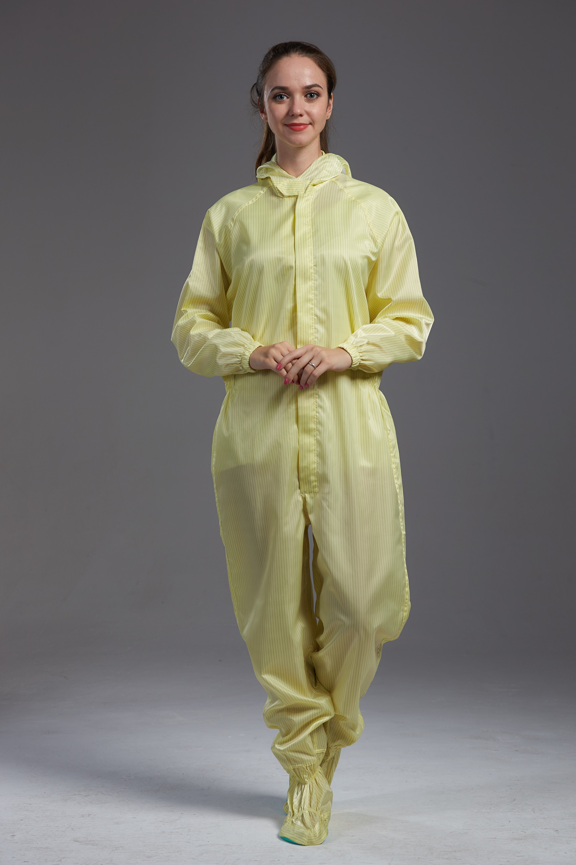 Food Processing Garment Resuable straight open zipper hooded coverall ...