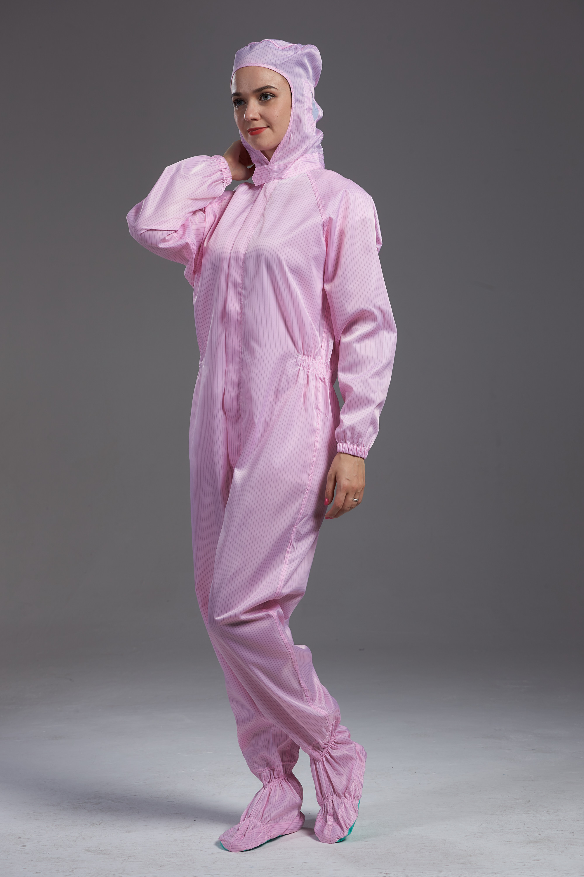 Safety Food Factory Uniform , Esd Bunny Suits Protective Clothing