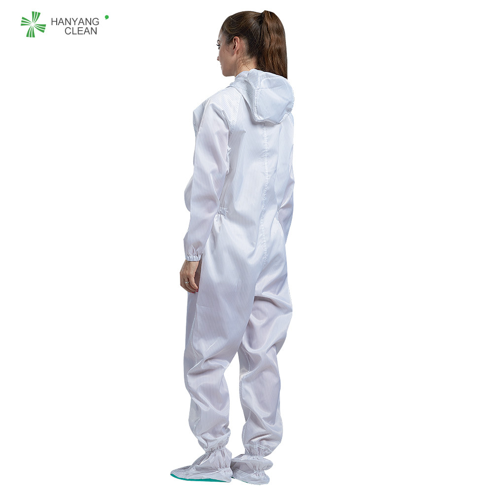Grade A Cleanroom Anti Static Garments ESD 5x5mm Stripe Anti Static ...