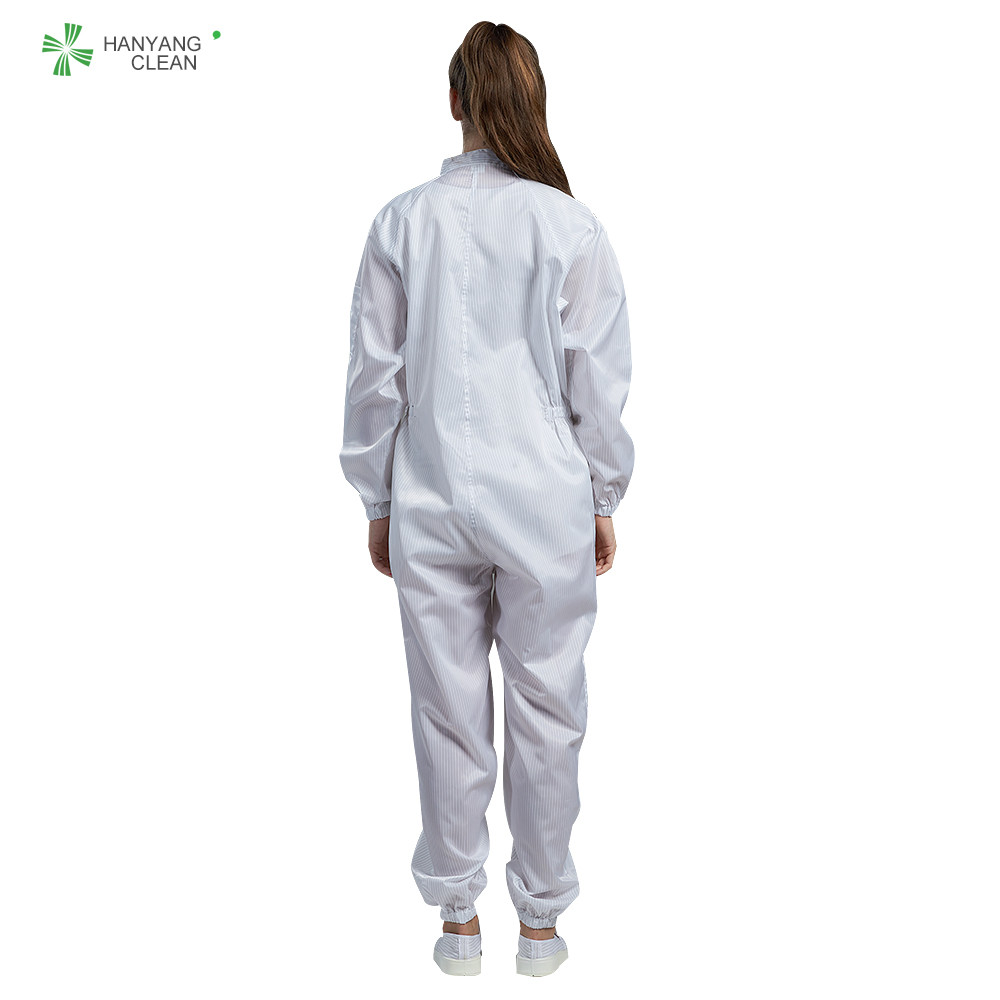 ESD Clean Room Garments Clean Room Coveralls Conductive Fiber With Dust ...
