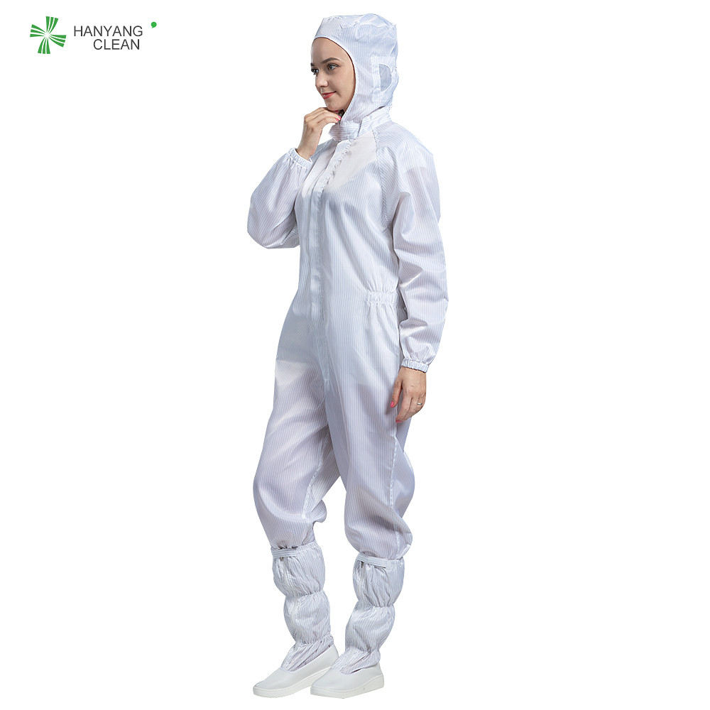 S - 5XL Clean Room Garments Dust Free White Color Hooded Overall With ...