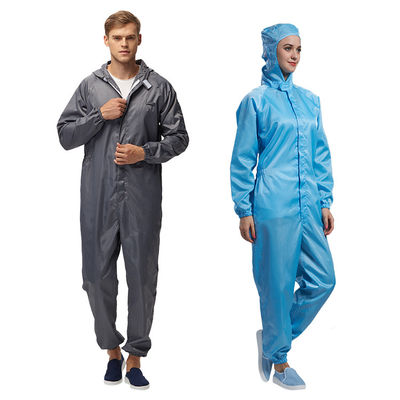Reusable Lint Free Zipper Antistatic Esd Coverall Garment Dustproof For ...
