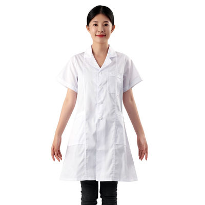 Customizable Logo Long Sleeve Smock Doctor Pharmacy Uniform White
