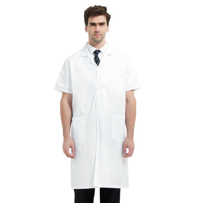 Customizable Logo Long Sleeve Smock Doctor Pharmacy Uniform White
