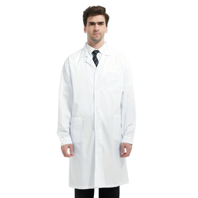 Customizable Logo Long Sleeve Smock Doctor Pharmacy Uniform White