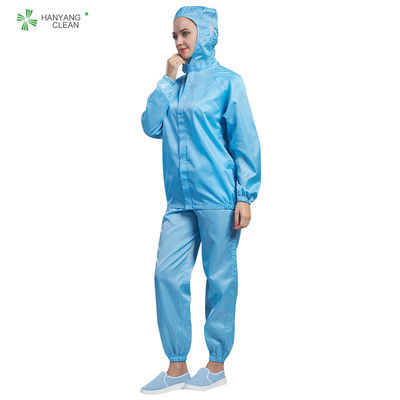 ESD antistatic Reusable Blue cleanroom suit jacket and pants workwear ...